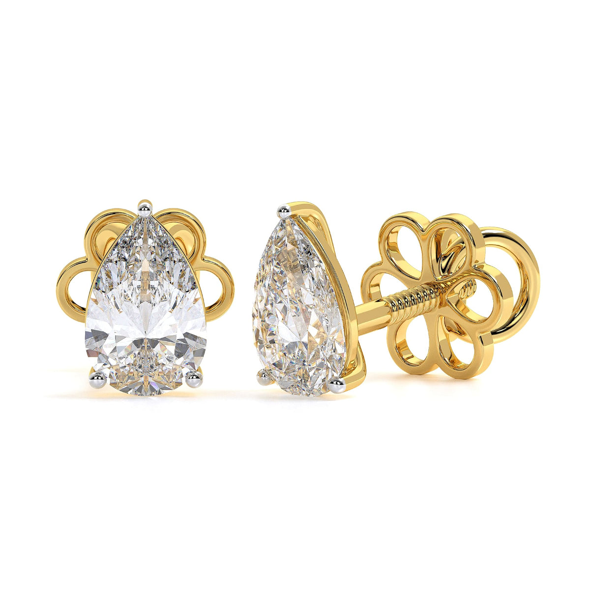 1 to 4 Carats Each MYZA IGI Certified (D/VVS2) Lab-Grown Pear Cut Diam