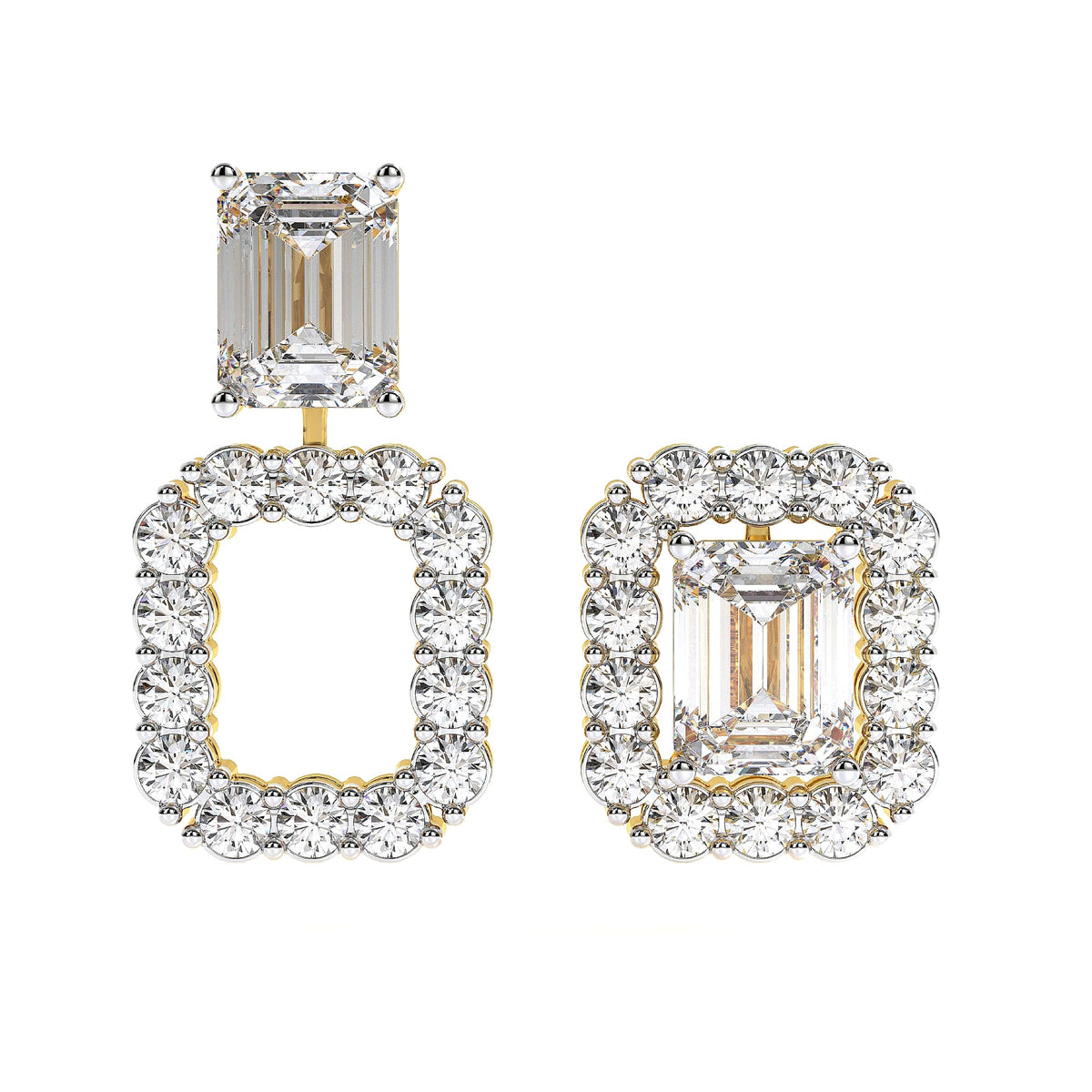 Convertible MYZA IGI Certified (D/VVS2) Lab-Grown Emerald Cut Diamond
