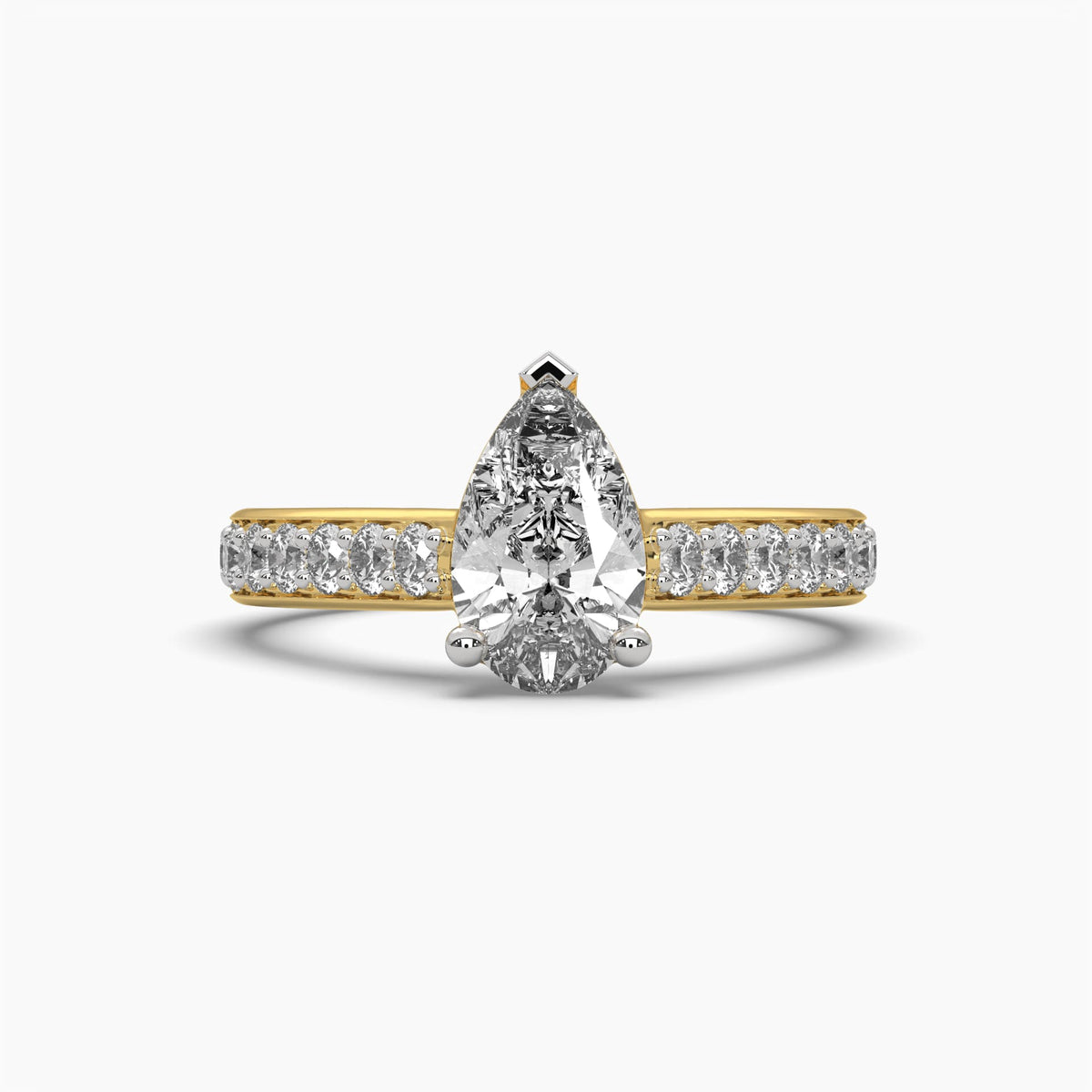 1 to 5 Carat MYZA Pear Cut Lab-Grown Diamond Eternity Band Ring in 18K ...