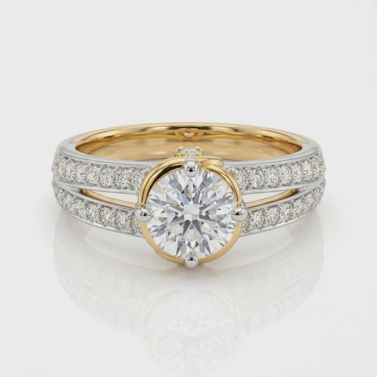 1.54 Carat MYZA IGI Certified (D/VVS2) Lab-Grown Diamond Split Shank R